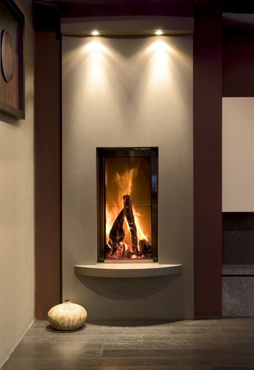 Foyer a bois Mdesign LUNA 550 V Diamond Nuances de feu