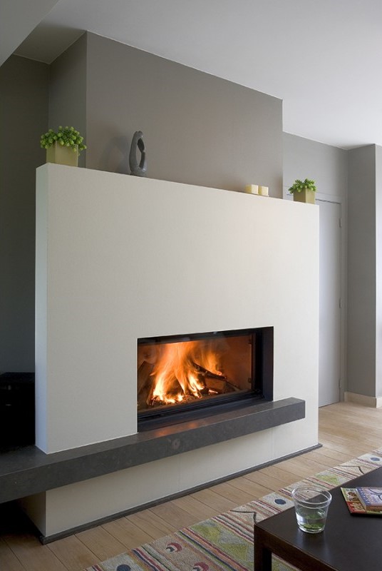 Foyer a bois Mdesign LUNA 1000H Diamond Nuances de feu